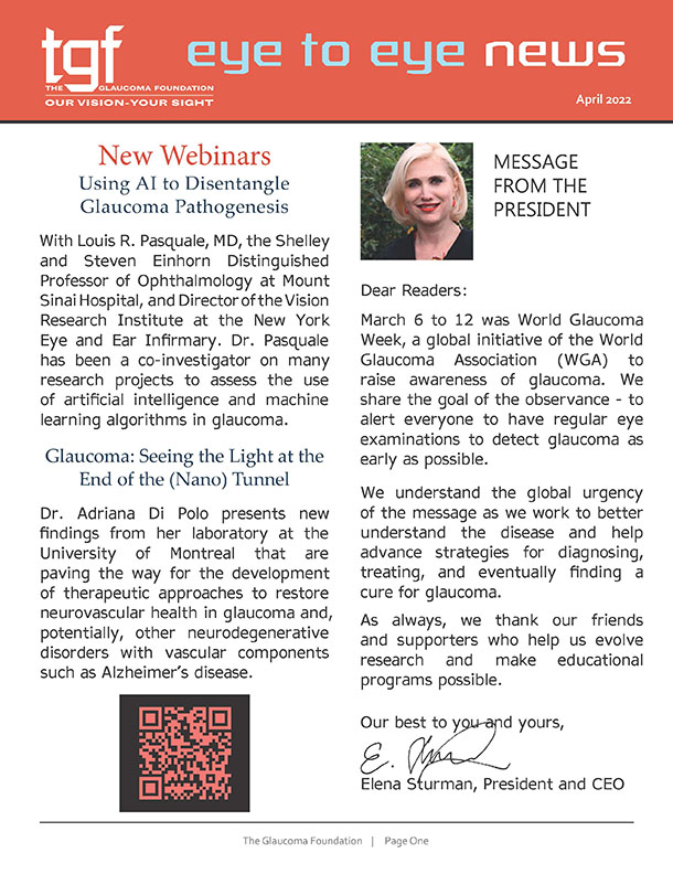 Eye to Eye Newsletter - The Glaucoma Foundation