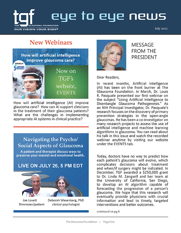 Eye to Eye Newsletter - The Glaucoma Foundation